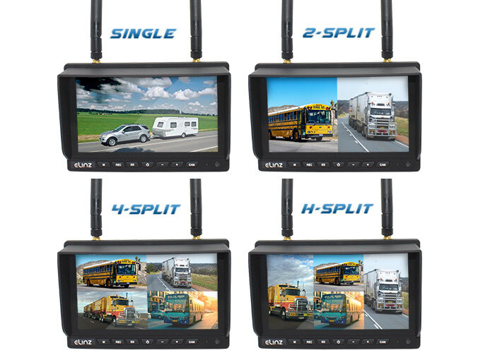 Wireless 7" Monitor | Splitscreen Reversing Camera DVR | Elinz
