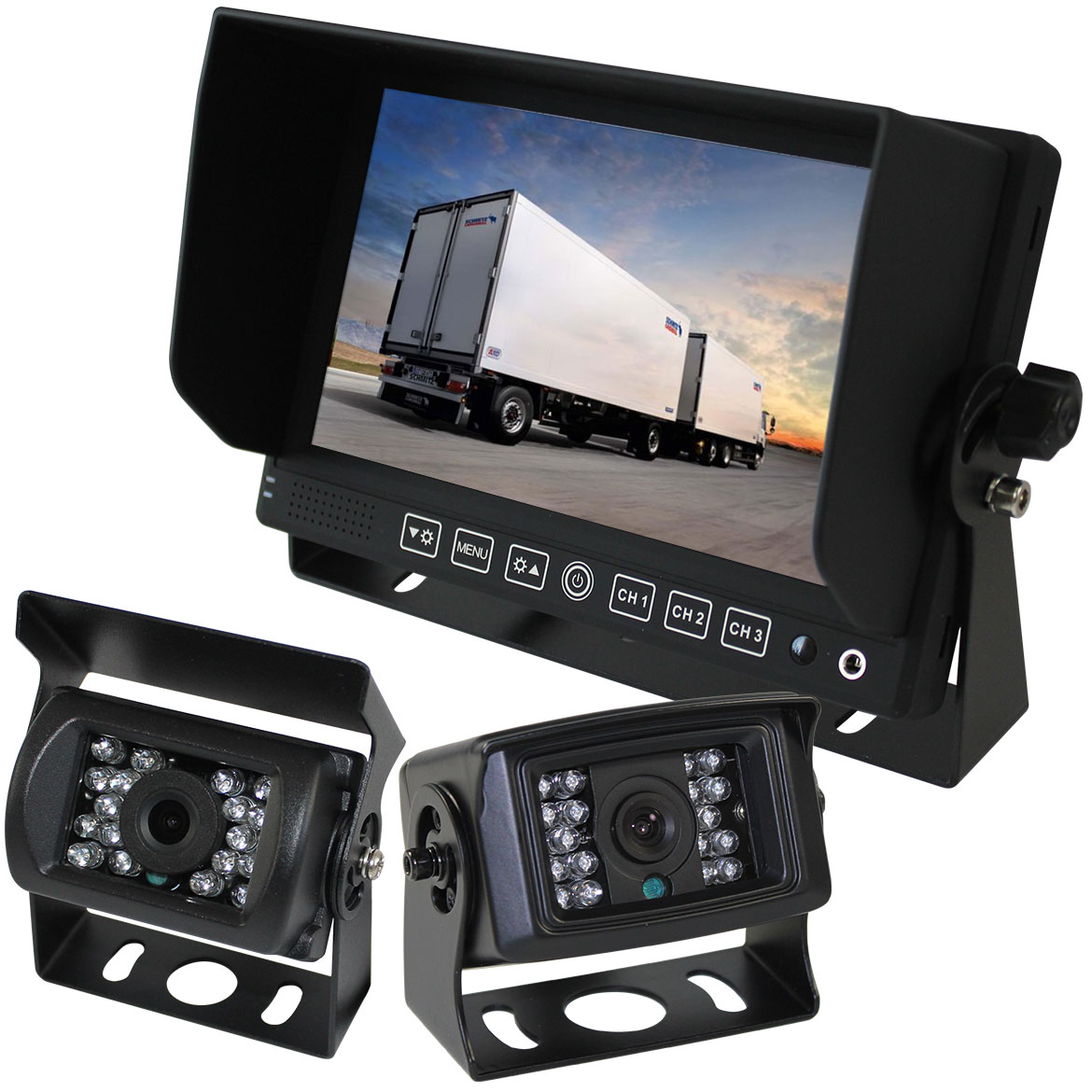 7" Monitor Caravan 2 Cameras System BLACK Camera