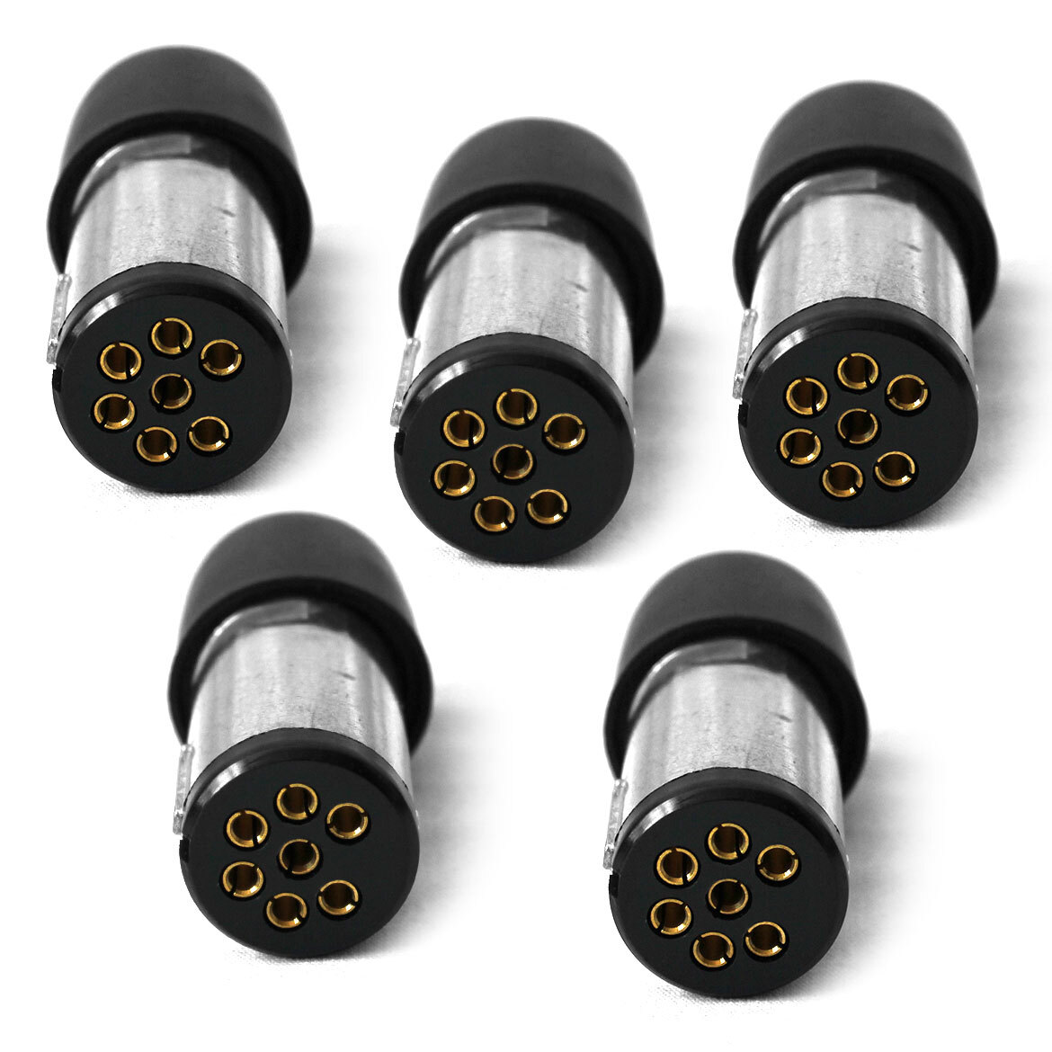 Elinz Trailer Plug 7 PIN Small Round Metal Connector Adaptor Socket Car ...