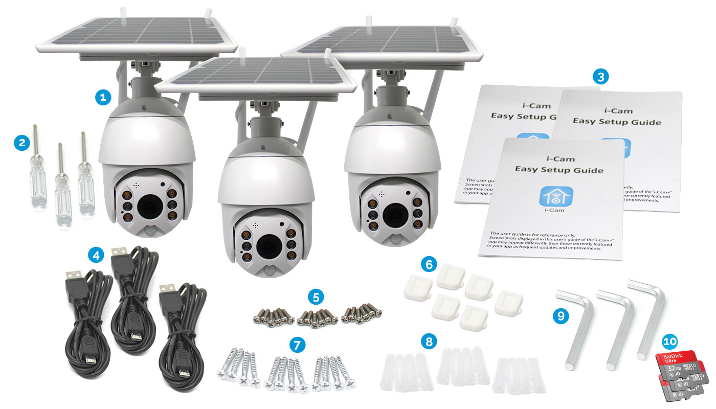 Elinz Wireless Solar Security 4G IP 1080P PTZ Outdoor Camera CCTV ...